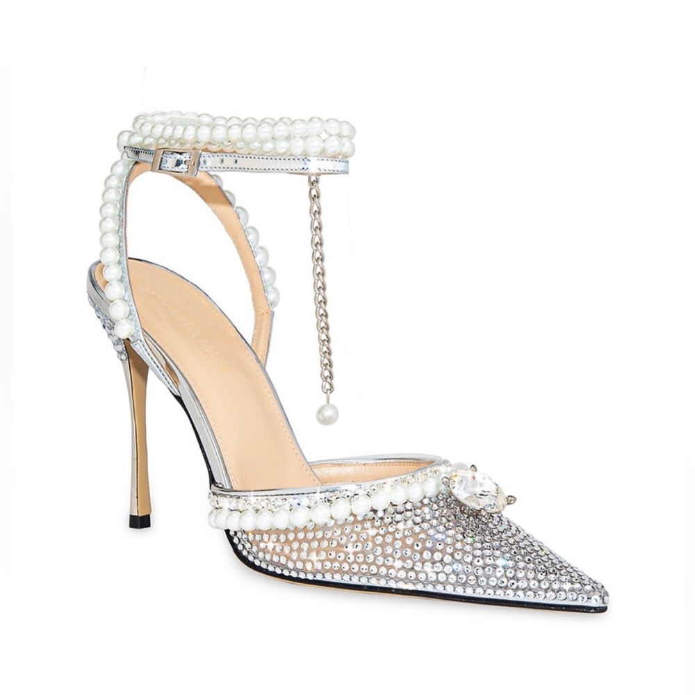 Mach & Mach Diamond Of Elizabeth Embellished Pvc Pumps - Gem